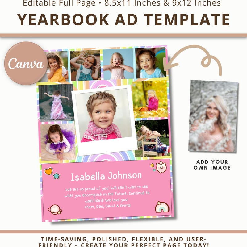 Elementary Yearbook Ad Template - Etsy