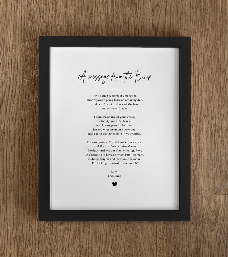 Message From the Bump Print, New Dad Gift (instant Download) - Etsy