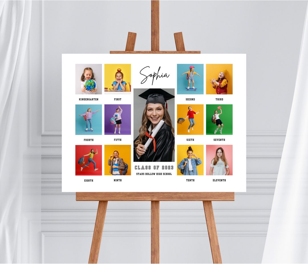 Graduation Poster Years Photo Collage Poster Template 5 - Etsy