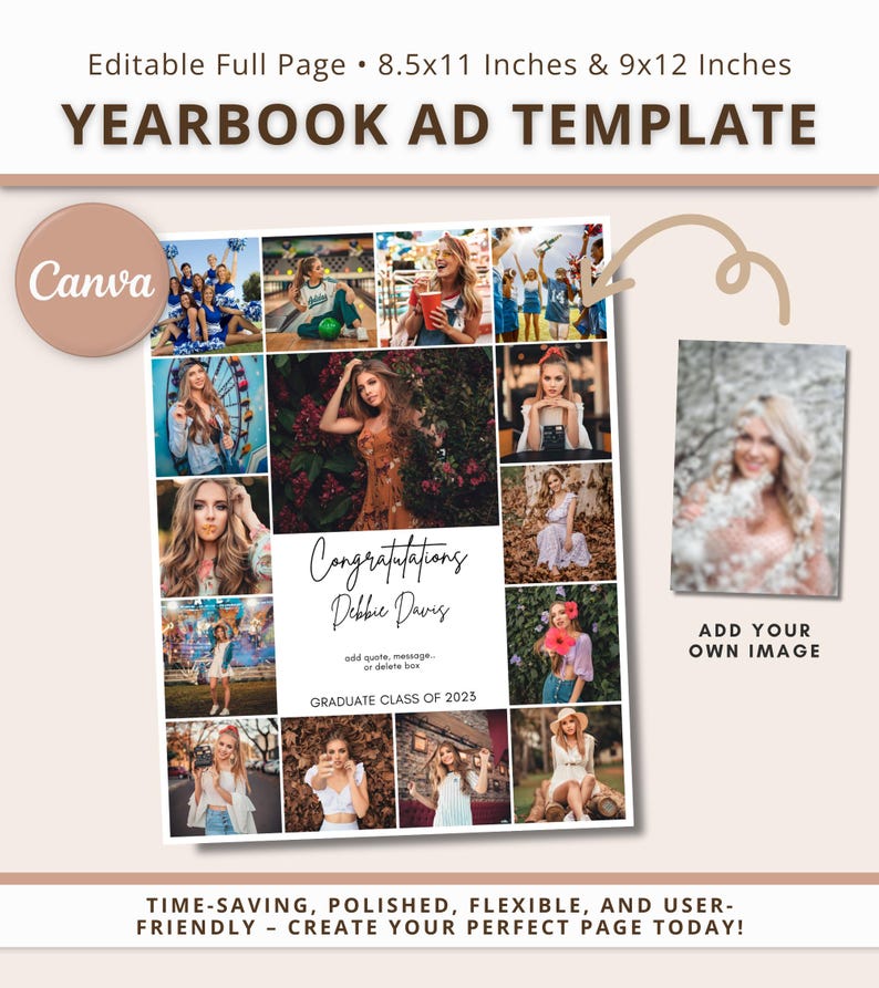Canva Yearbook Ad Template: Full Page, 15 Photos (digital Download) - Etsy