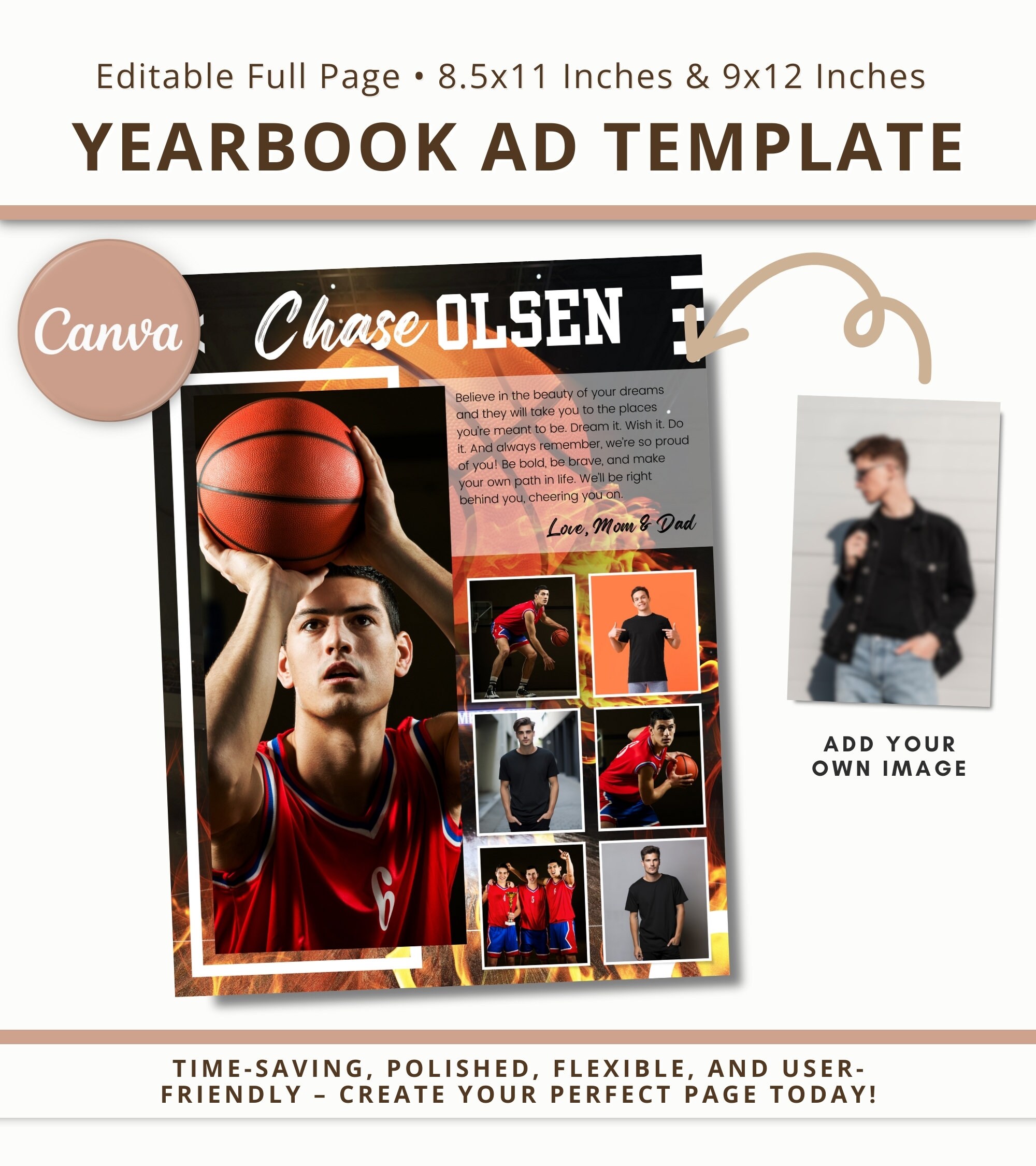 Basketball Senior Yearbook Ad Template: Full Page (digital Download) - Etsy
