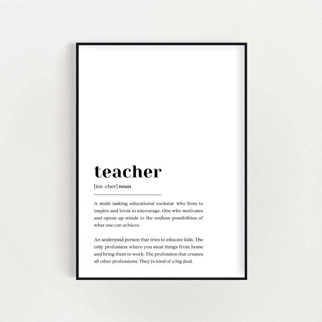 Teacher Definition Printable, Teacher Gifts Bulk, Bulk Teacher Xmas ...