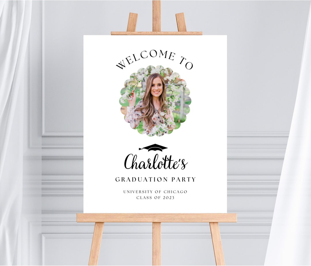 Graduation Welcome Sign Template Editable, Graduation Welcome Sign ...