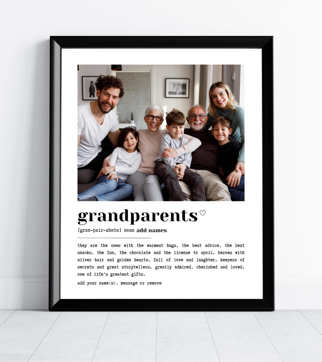 Grandparents Definition Template, Photo Gift for Grandparents ...