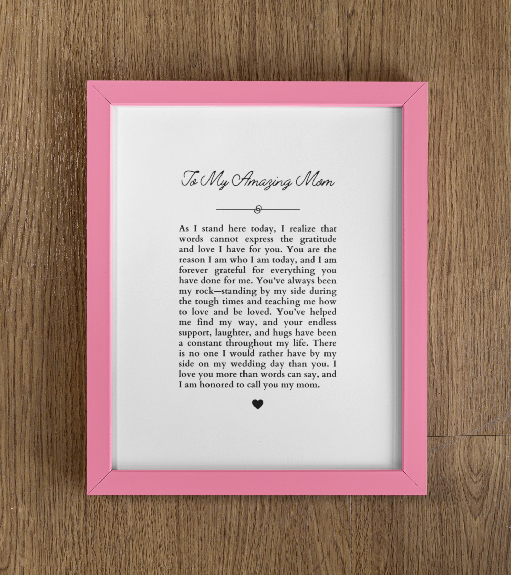 Mother of the Bride Gift, Wedding Day Poem (digital Download) - Etsy
