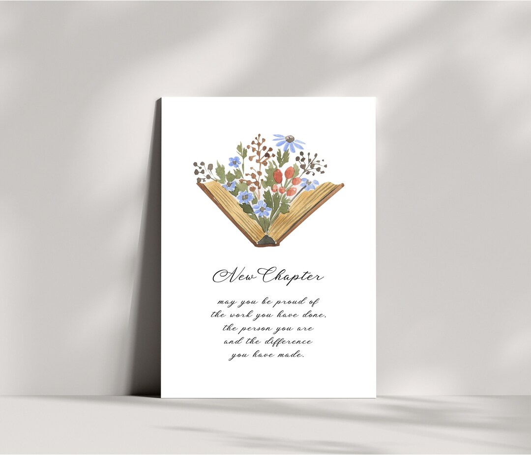 New Chapter Gift, New Chapter in Life, New Chapter Poster Printable ...