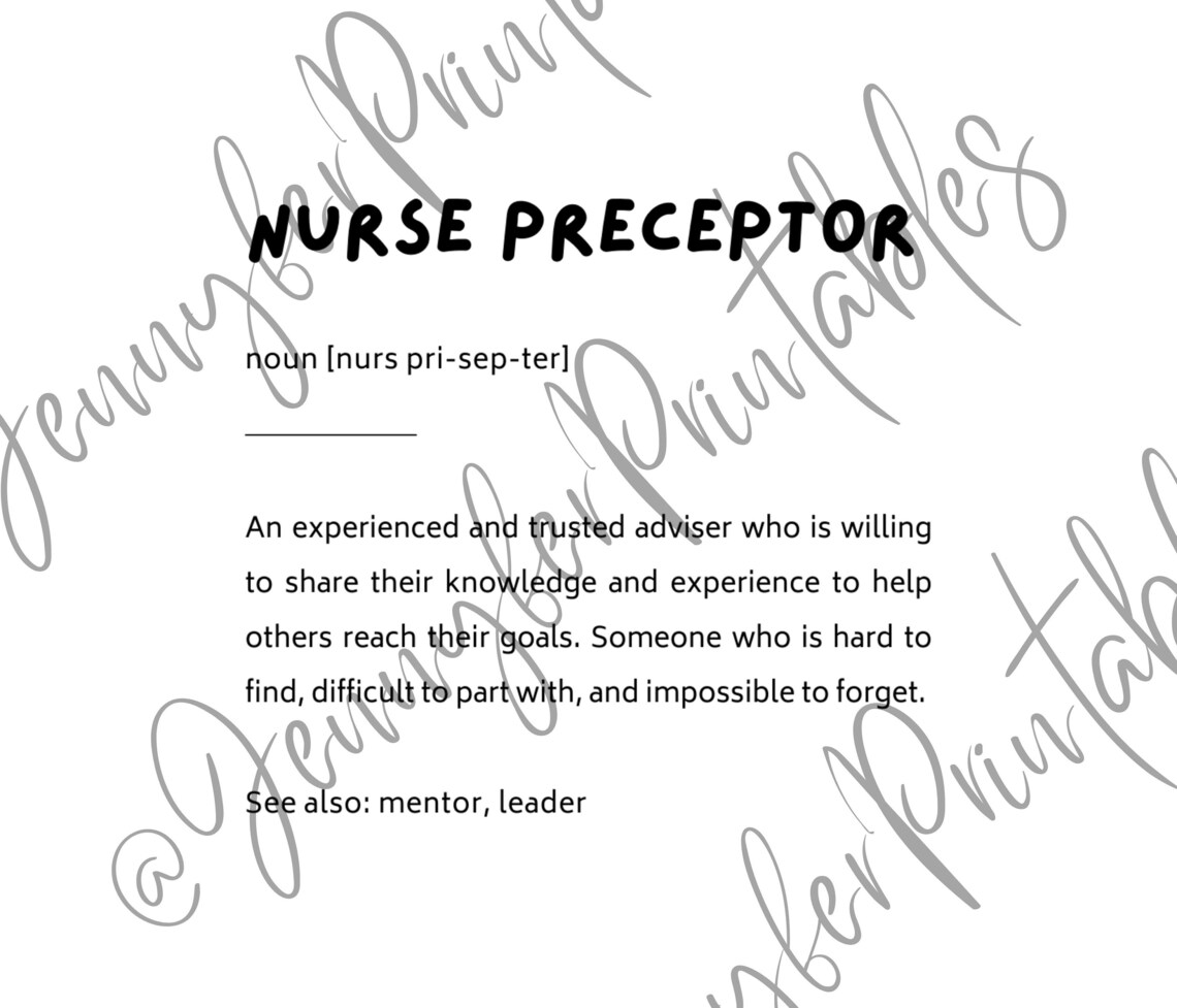 Nurse Preceptor Gift Nurse Preceptor Definition Print - Etsy