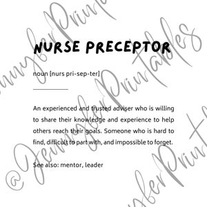 Nurse Preceptor Gift Nurse Preceptor Definition Print - Etsy