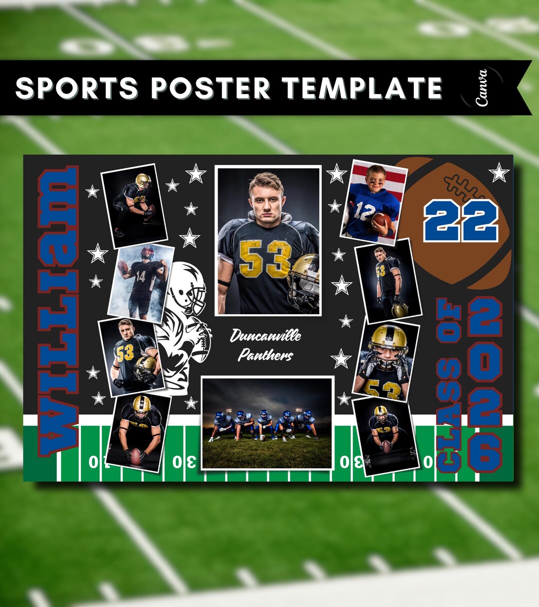 Senior Night Football Poster Template: Customizable Canva Design ...