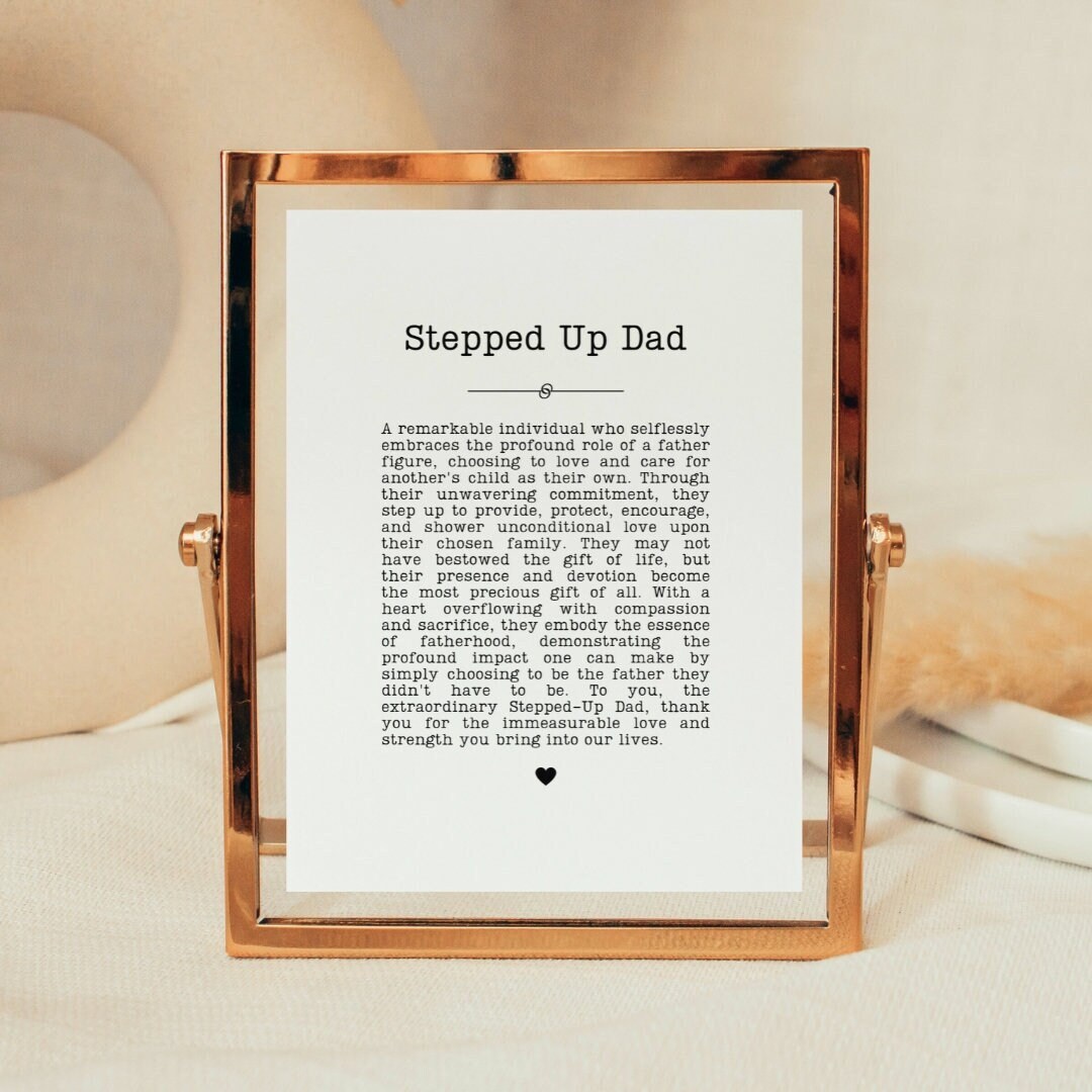 Stepped up Dad Gift, Step Dad Gift Ideas, Meaningful Dad Gift, Bonus ...