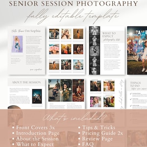 Senior Photography Session Guide Template: Canva Price & Information ...