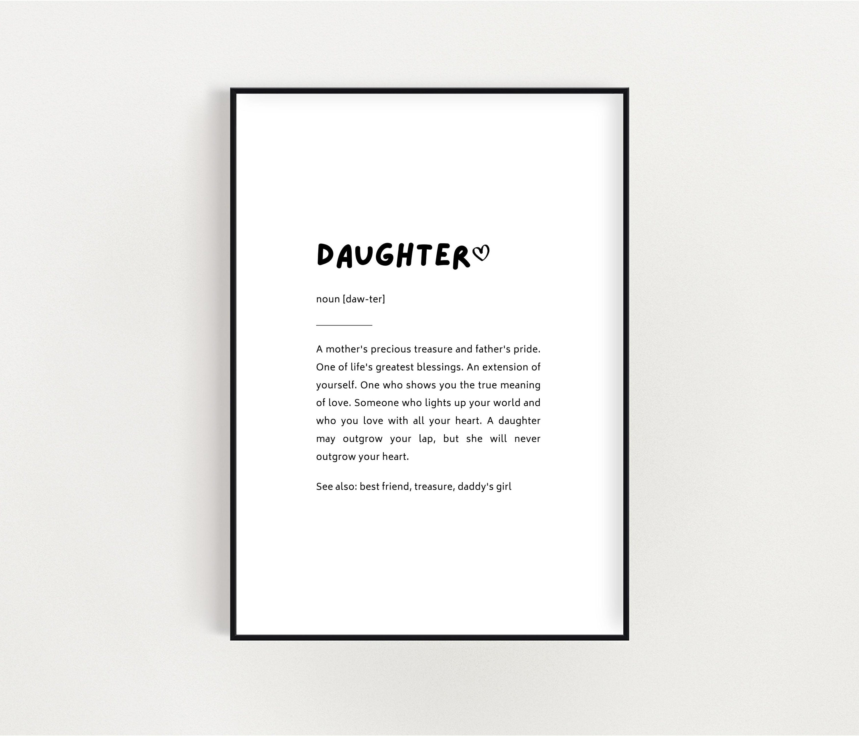 Daughter Definition Print Graduation Gifts for Daughter From - Etsy