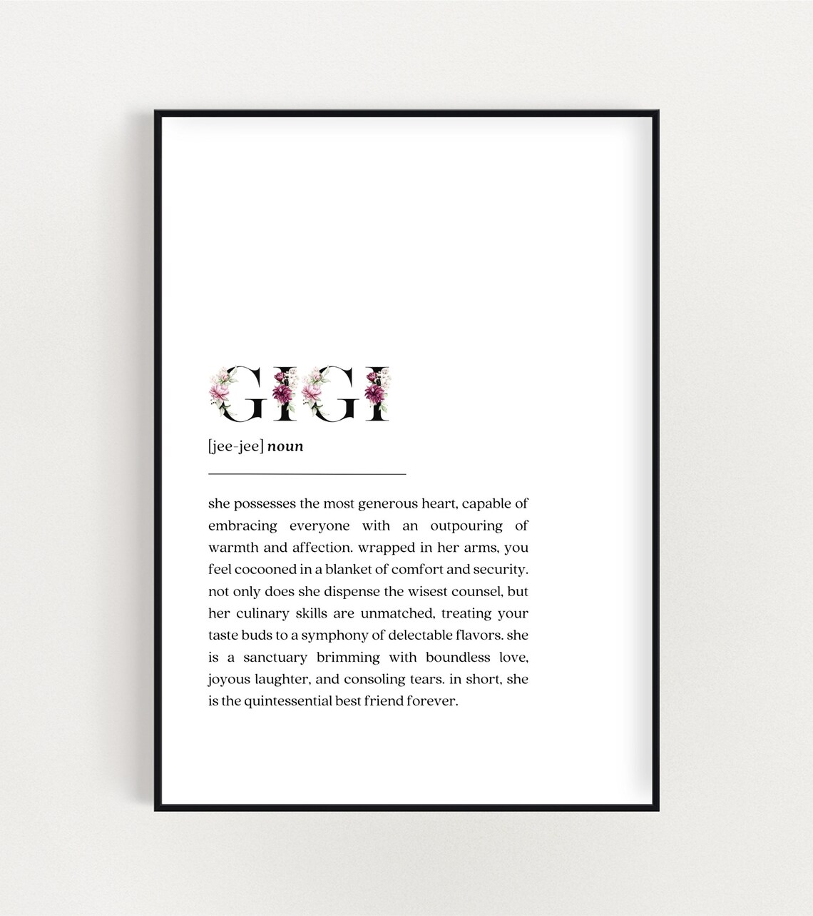 Gigi Definition Print: Grandma Gift, Pregnancy Announcement (digital ...