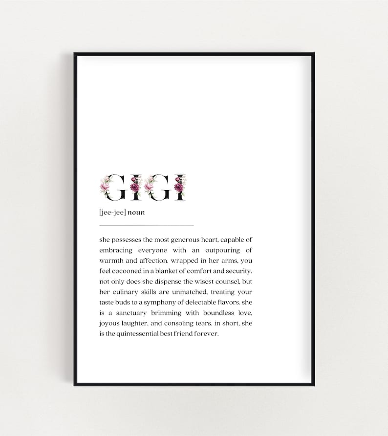 Gigi Definition Print: Grandma Gift, Pregnancy Announcement (digital ...