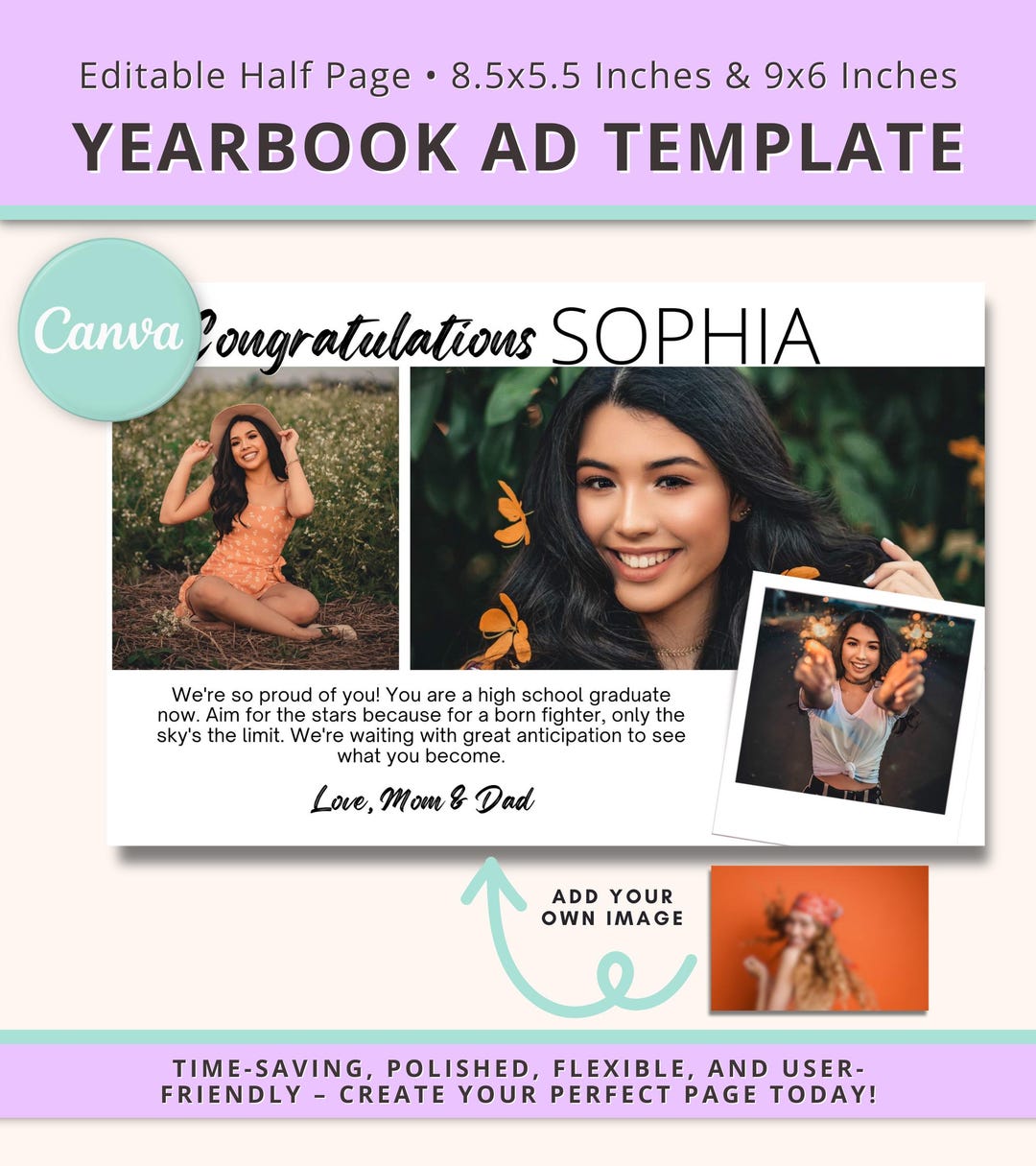 Senior Yearbook Ad Template Half Page, Senior Ad Template Half Page Boy ...