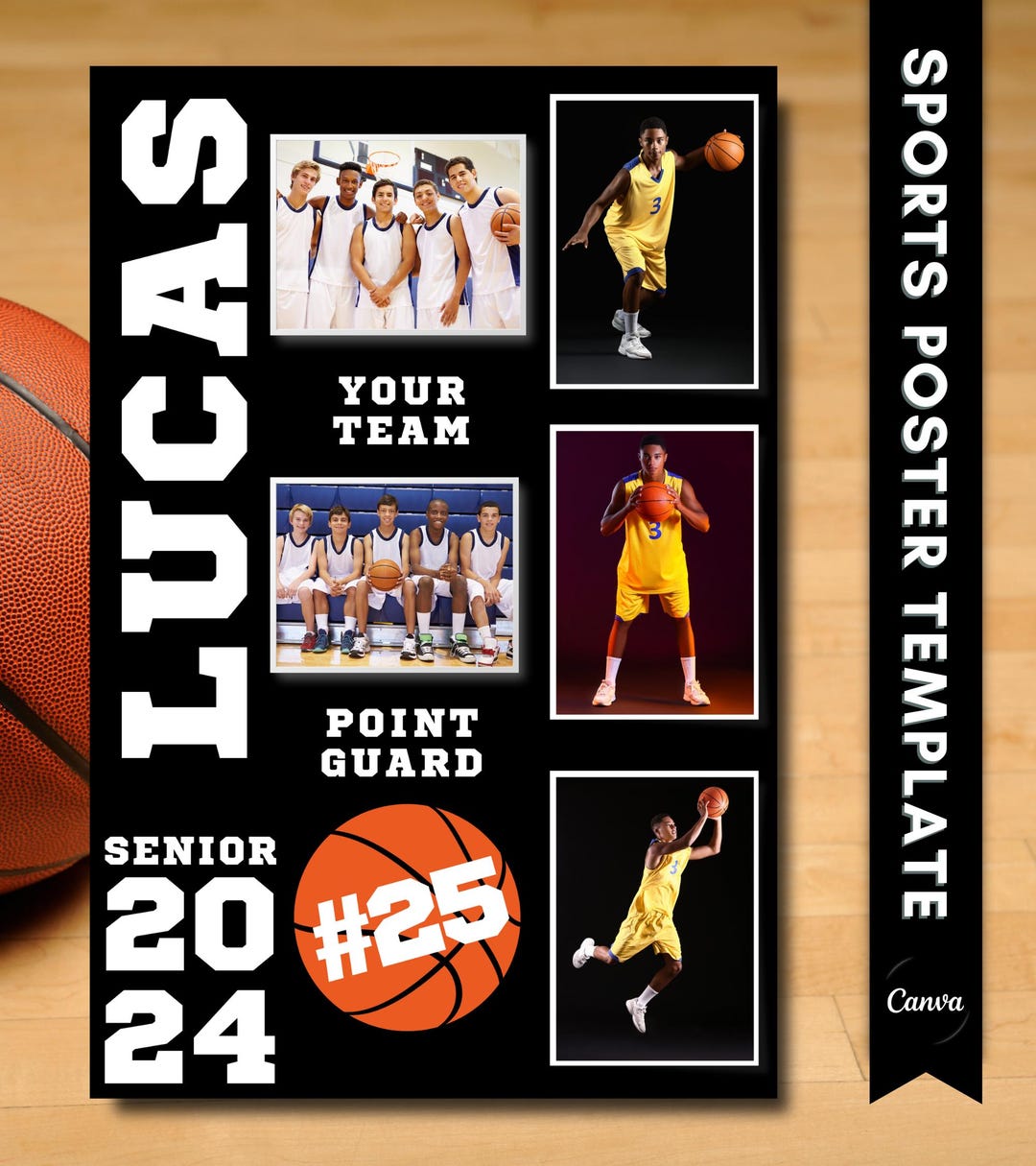 Personalized Basketball Senior Night Poster Template Canva Senior ...