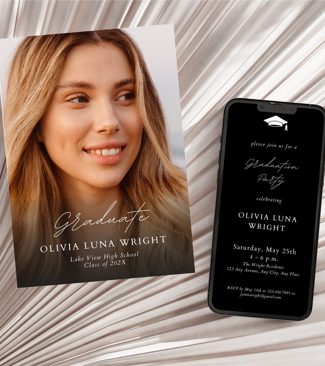 Simple Graduation Party Invitation Evite Minimalist Graduation Party ...