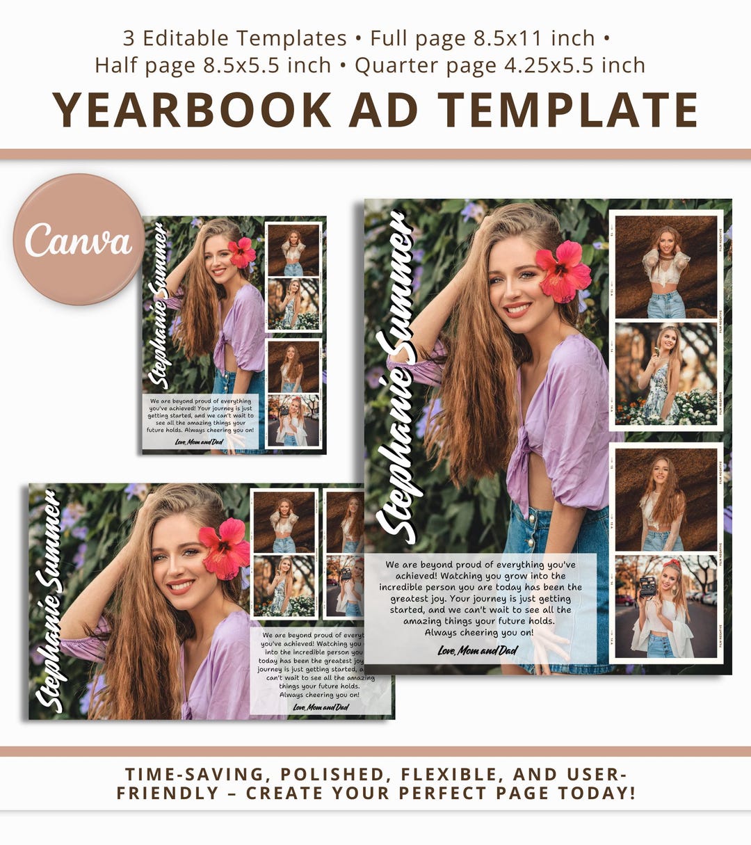 Yearbook Ad Photo Collage, Printable, Edit Online Same Day, 8th Grade ...