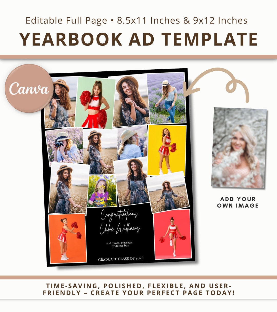 Yearbook Ad Layout Senior Ads Full Page Canva Yearbook Ad Template Full ...