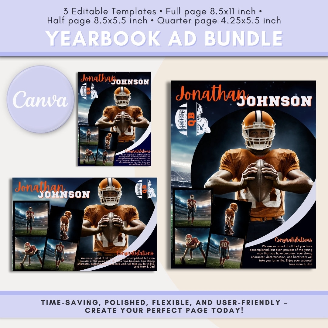 Football Yearbook Ad Senior Yearbook Ad Boy Yearbook Sports - Etsy UK