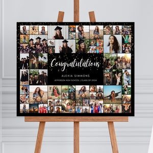 Editable Graduation Photo Collage Poster: 68 Photos, Canva Template ...