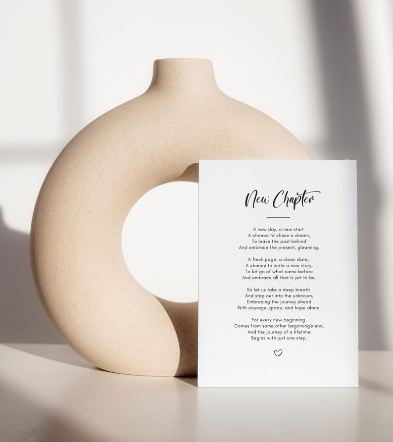 New Chapter Poem Print, Farewell Gift (digital Download) - Etsy