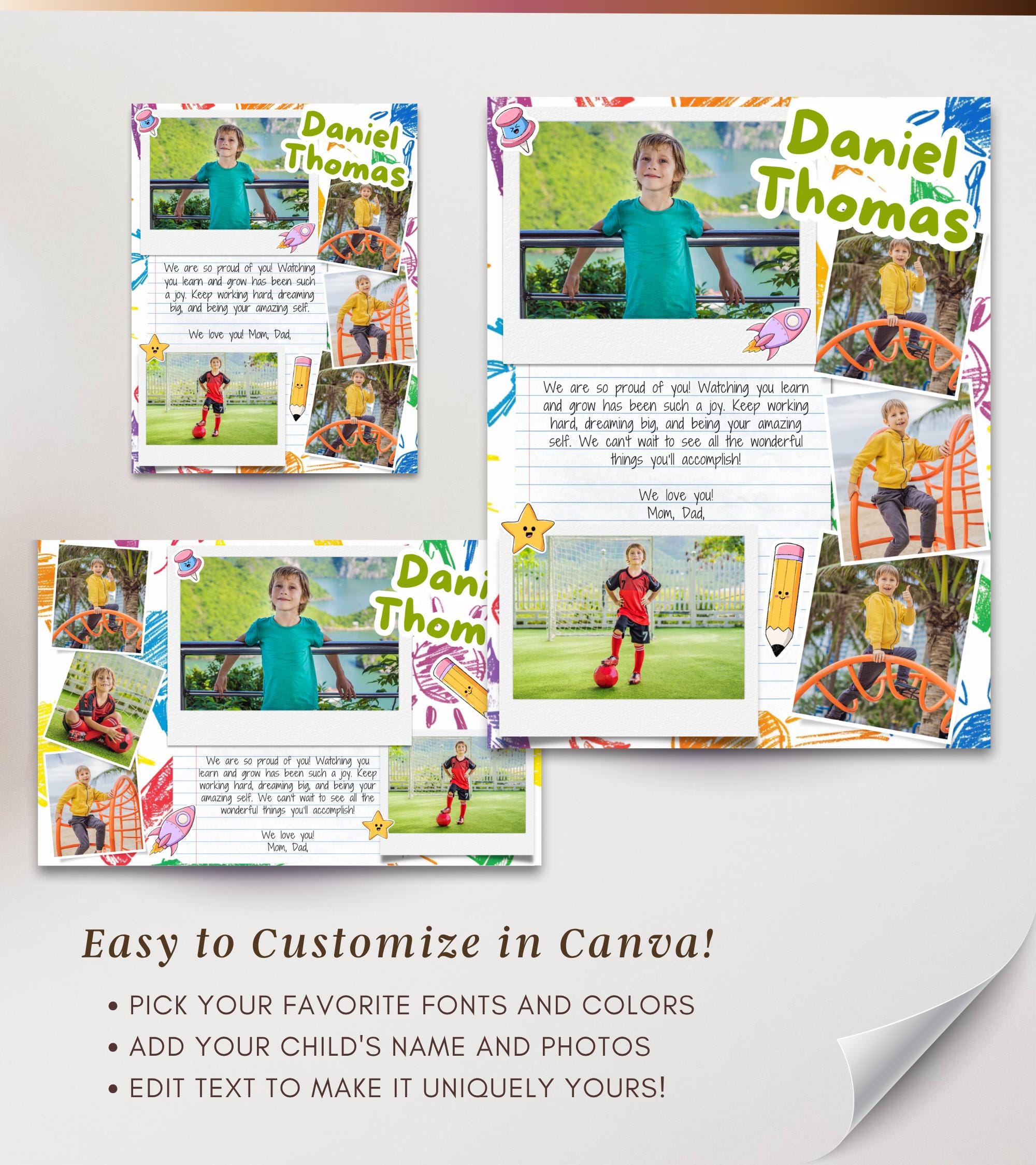 Elementary Yearbook Ad Template: Full, Half, Quarter Page (canva ...