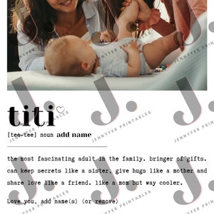 Titi Definition Print, Picture Gift for New Aunt, Baby Announcement ...