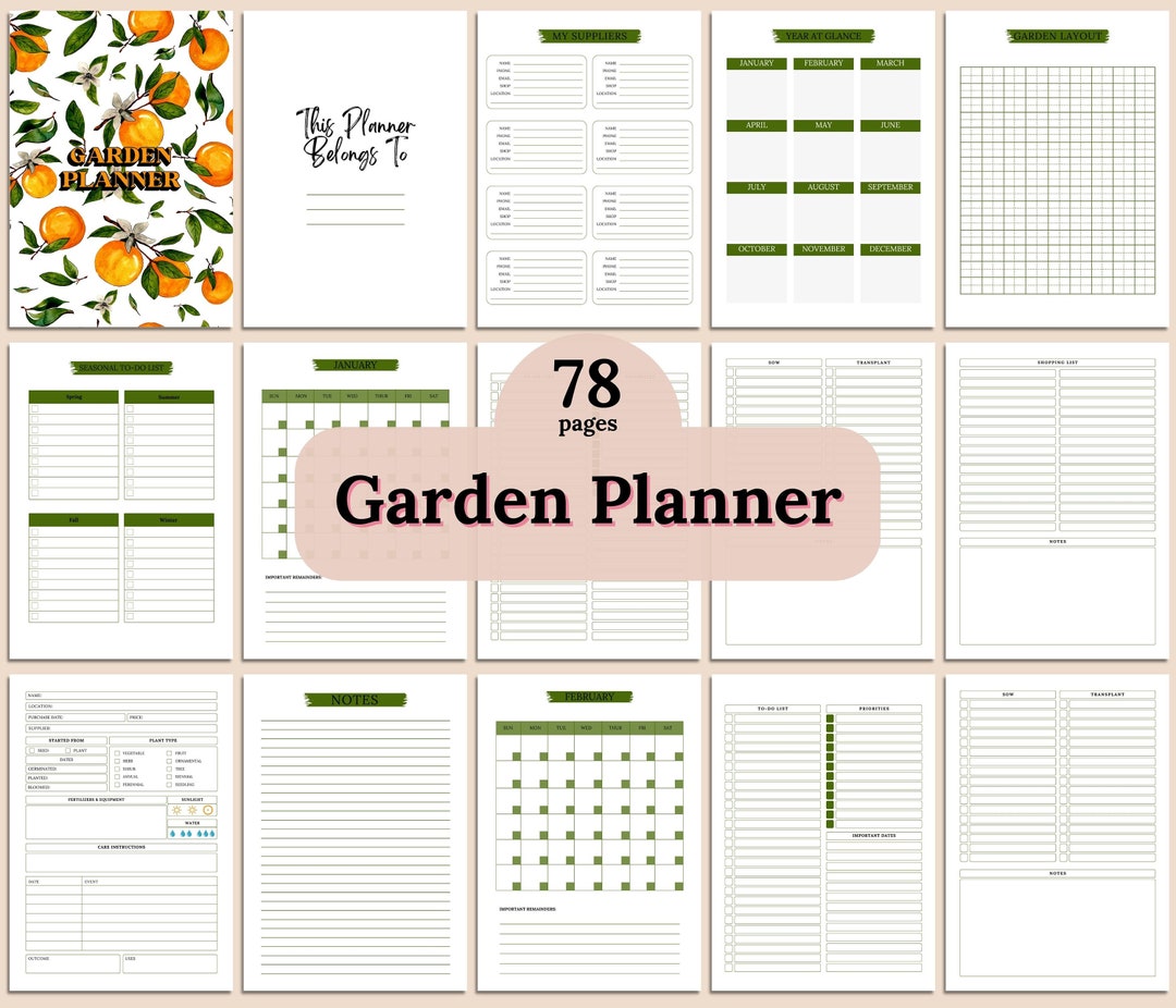 78-page Garden Planner Journal, A4 A5 Letter Sizes (digital Download ...