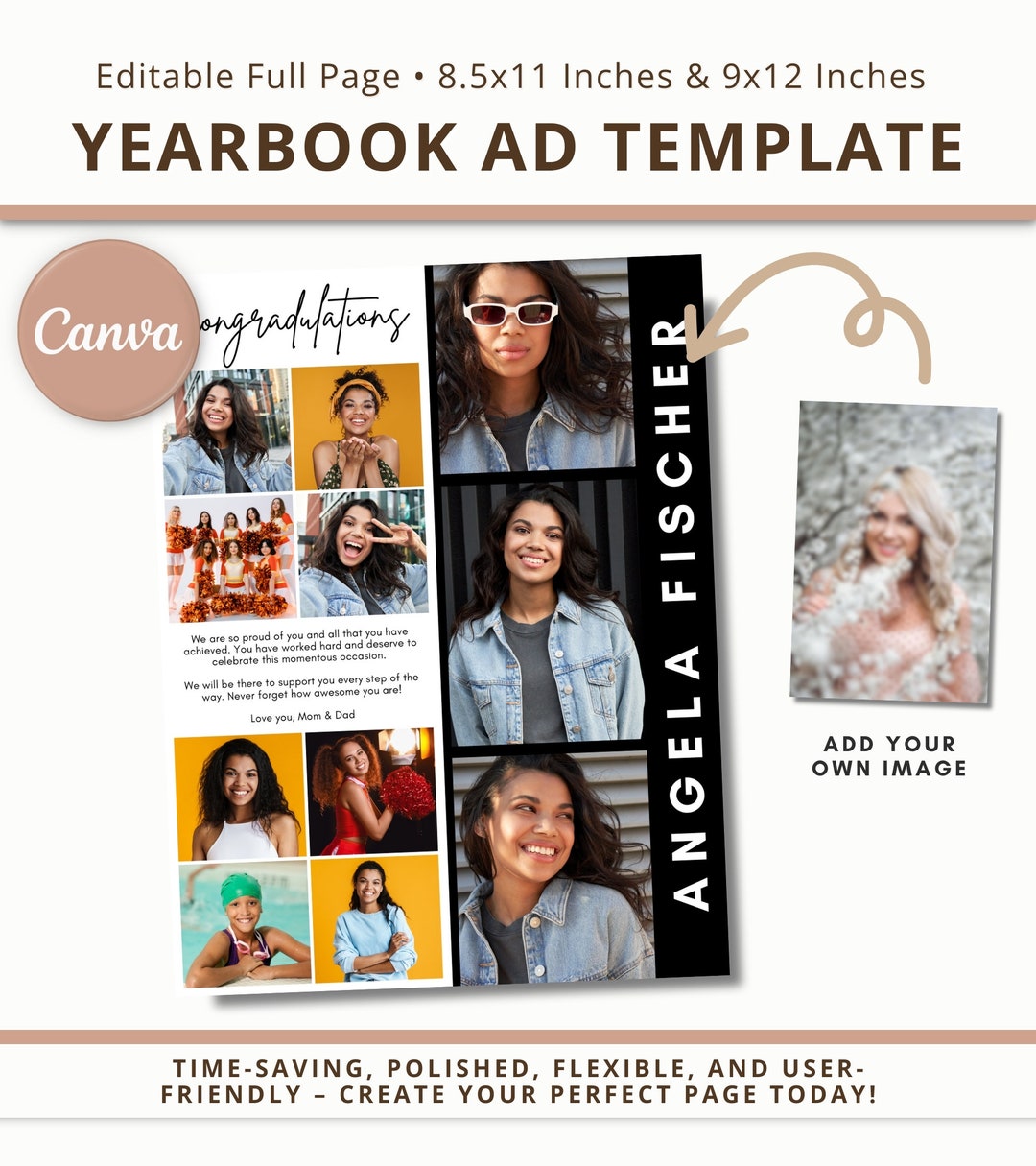 Senior Ad Yearbook Template Canva Full Page Yearbook Ad Graduation ...