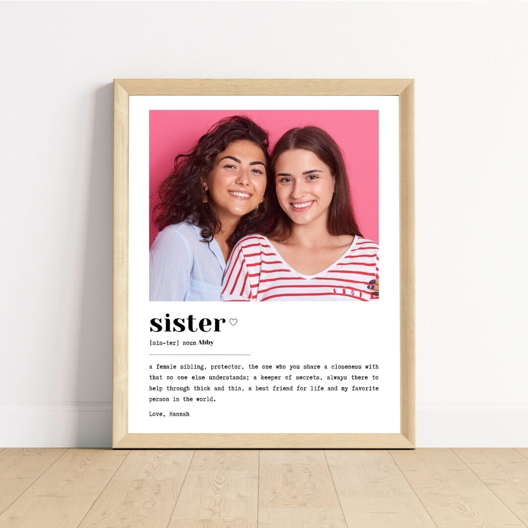 Sister Definition Sign, Photo Gifts for Sisters, Editable Gift for ...