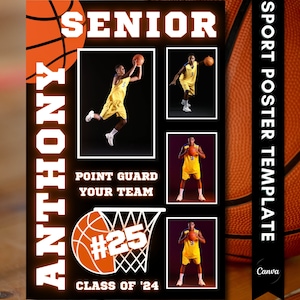 Senior Night Basketball Poster Template, Basketball Poster for Senior ...