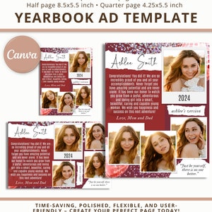 Senior Ad Yearbook Template Canva Eras Full Page Yearbook Ad Template ...