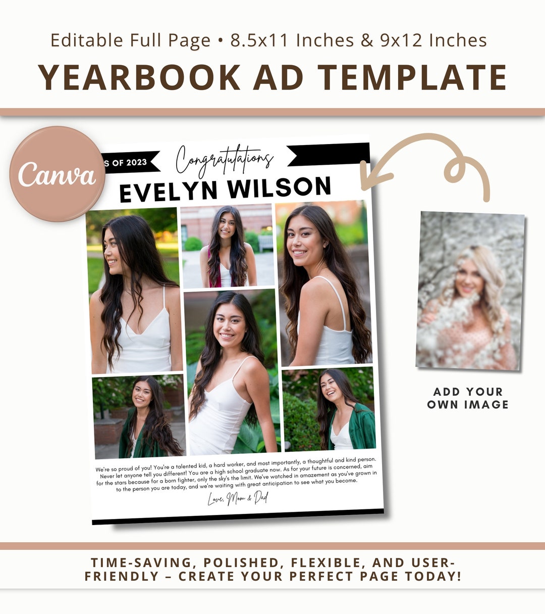 Yearbook Ad Template Full Page Canva Full Page Senior Yearbook Ad ...