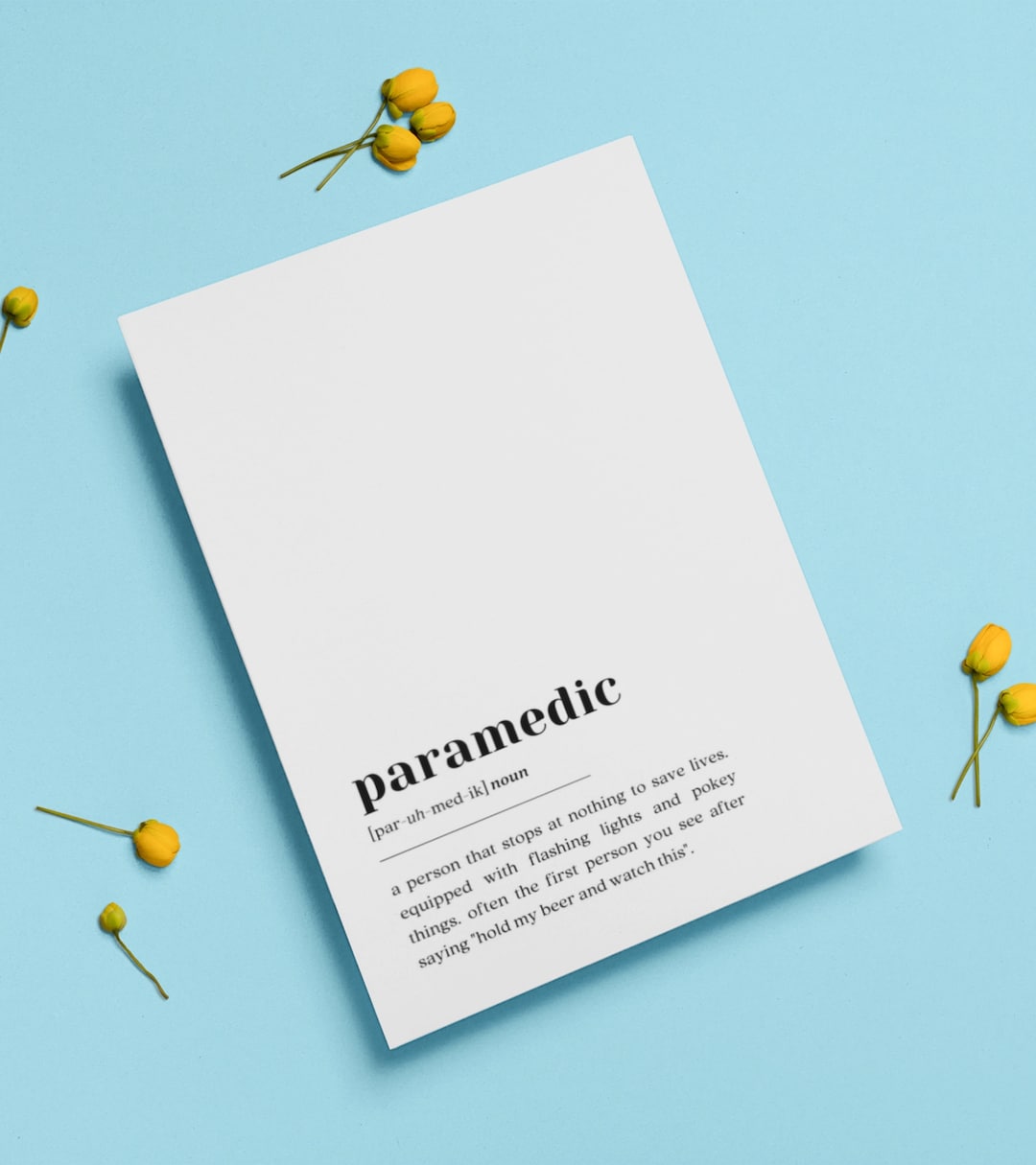 Paramedic Definition Print Paramedic Gift First Responder Gift EMT ...