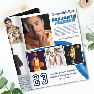 Graduation Yearbook Template Full Page Canva, Senior Yearbook Template ...