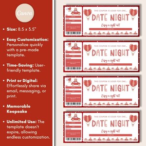 Night Out Coupon, Dinner Coupon Template, Date Coupon Template ...