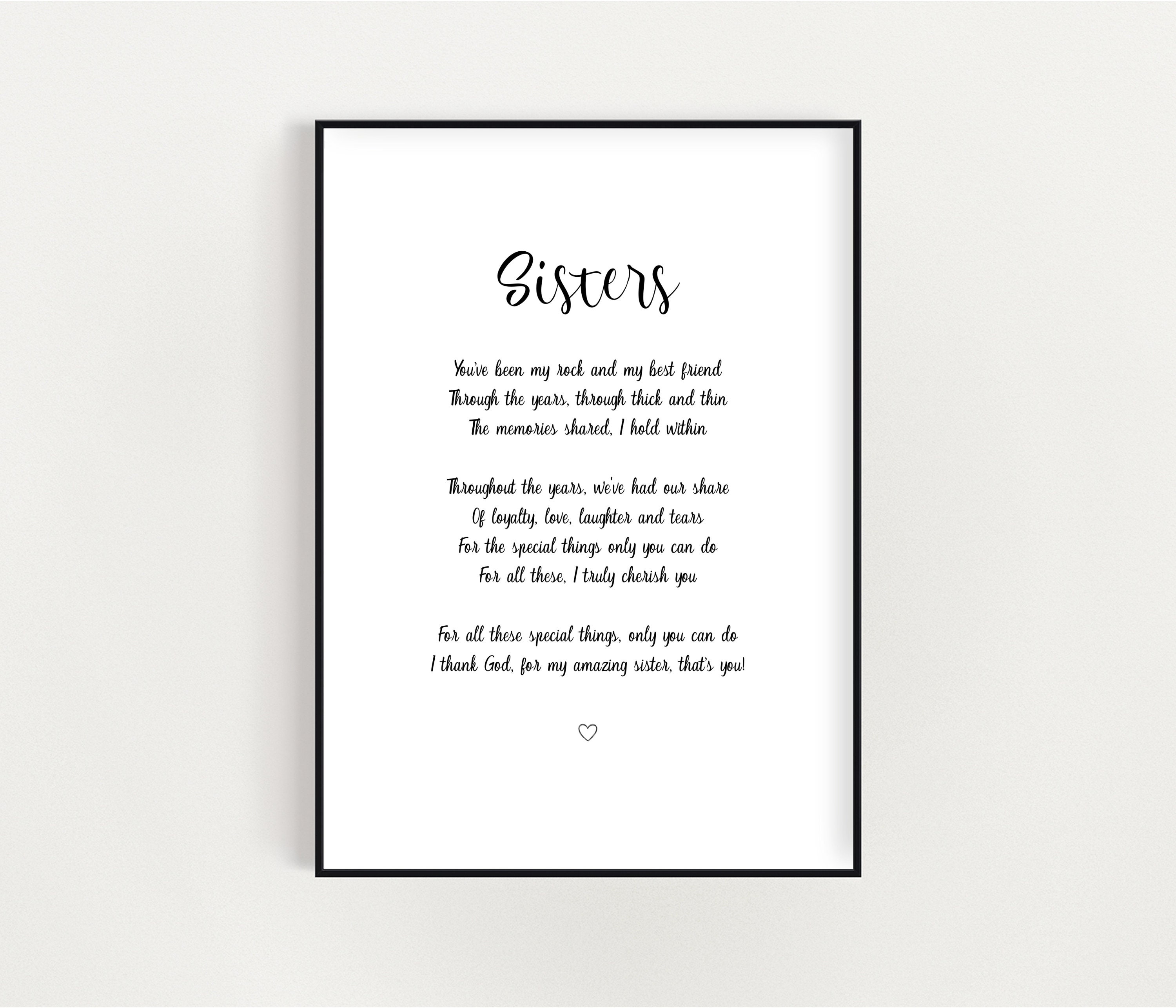 Love Short Poems About Sisters