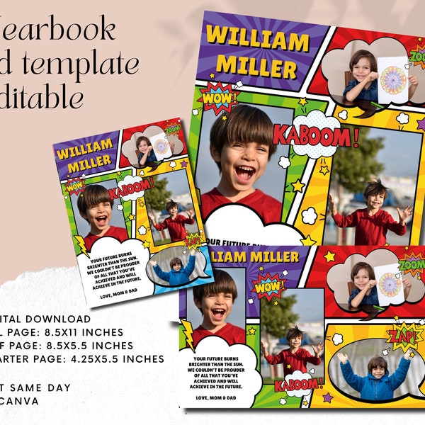 Kids Yearbook Template - Etsy