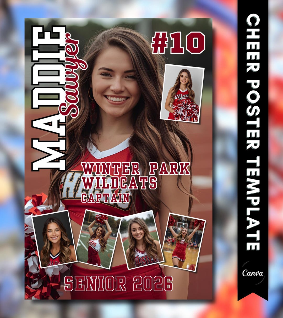 Senior Night Cheer Posters Template: Customizable Canva Design (digital ...