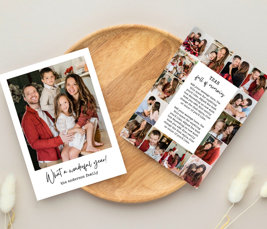 Year in Review Photo Card Template, Personalized Holiday Card With ...