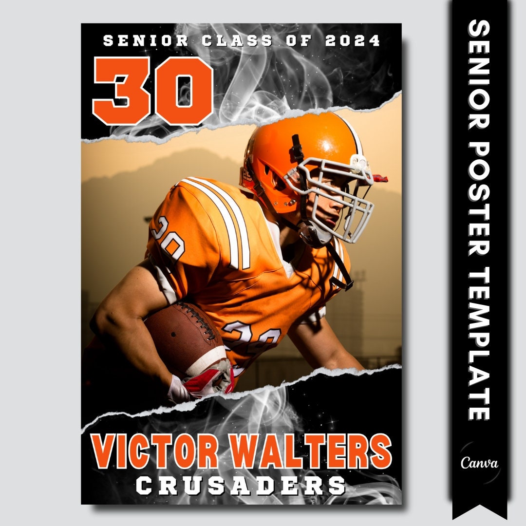 Senior Poster Template, Senior Posters for Football, High School Senior ...