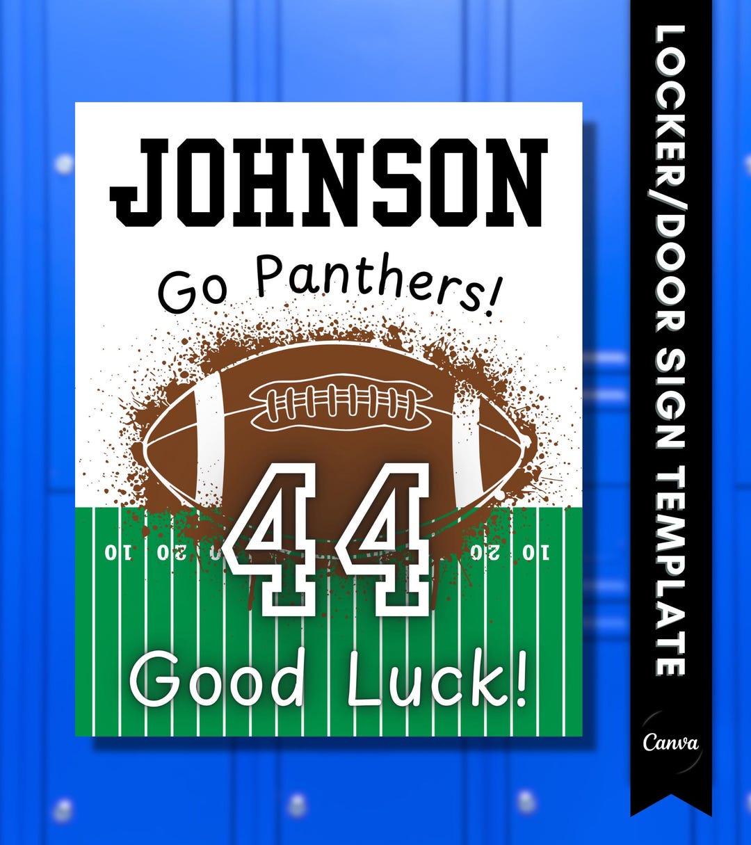 Editable Football Locker Sign Template: Pep Rally Decorations (digital ...