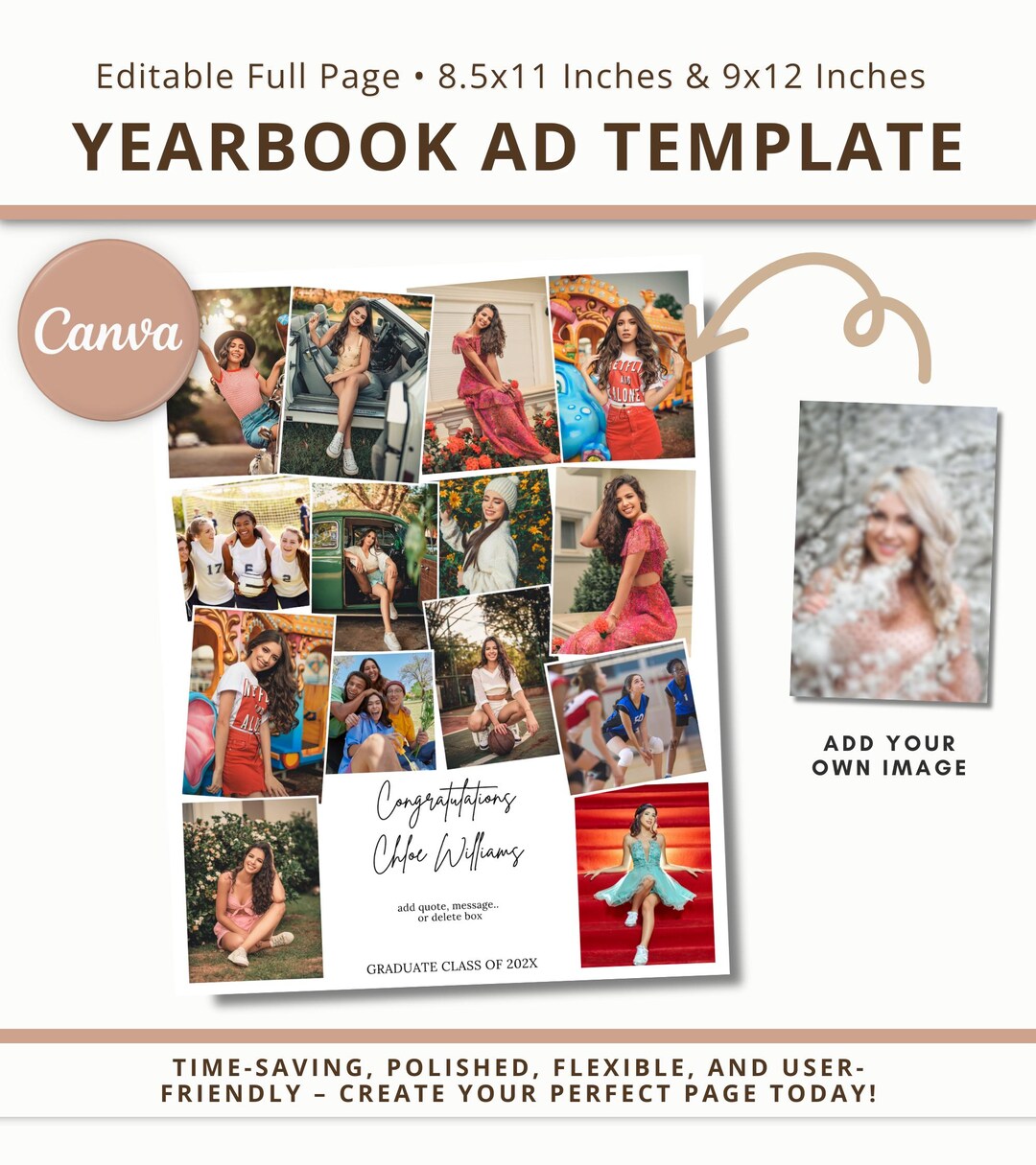 Yearbook Ad Layout Senior Ads Full Page Canva Yearbook Ad Template Full ...