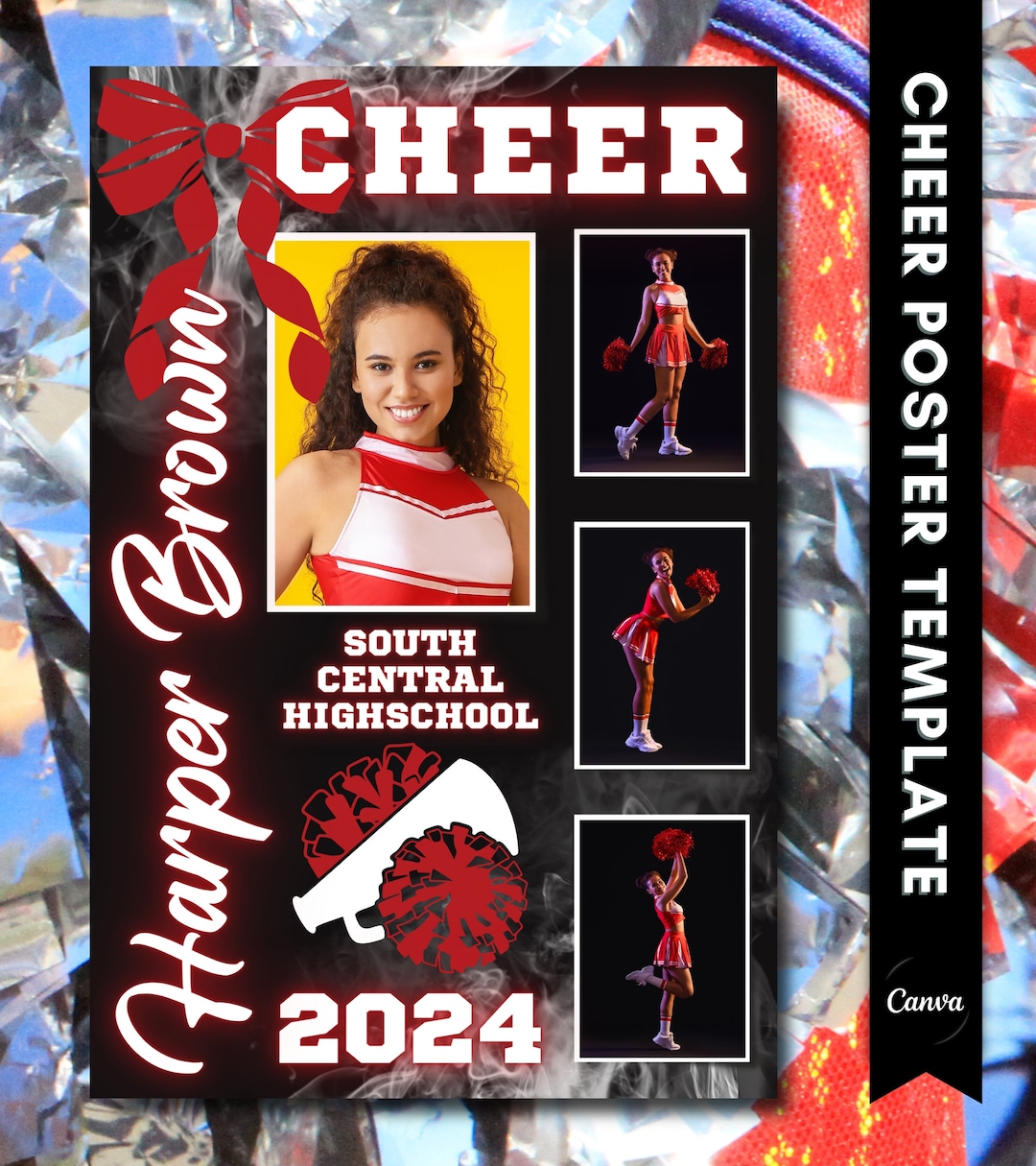 Senior Night Cheerleading Poster Template: Customizable Canva Design ...
