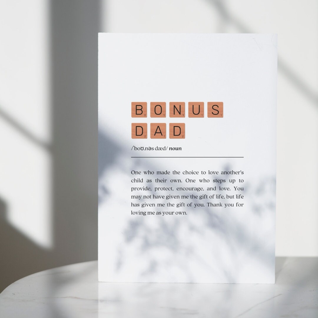 Bonus Dad Gift, Bonus Dad Definition Poster, Dad Christmas Gift, Dad ...