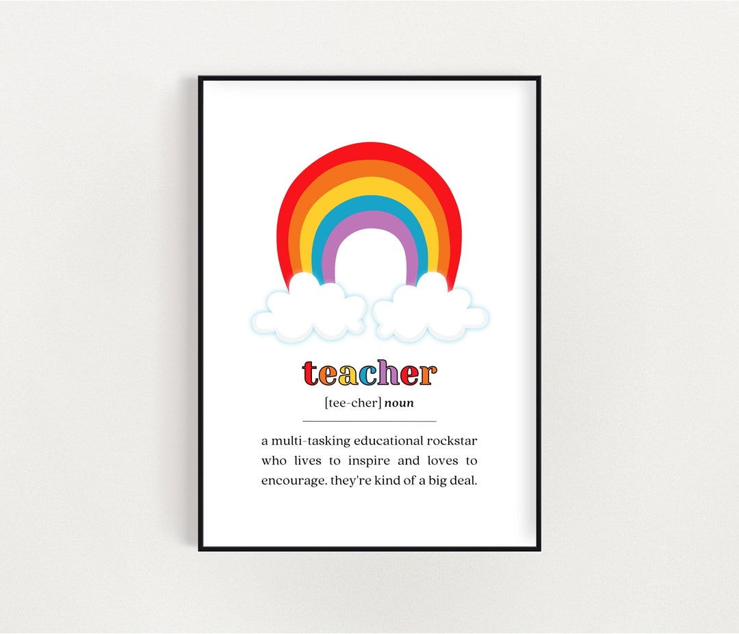 DIY Teacher Gift, Rainbow Teacher Definition Printable, Instant ...