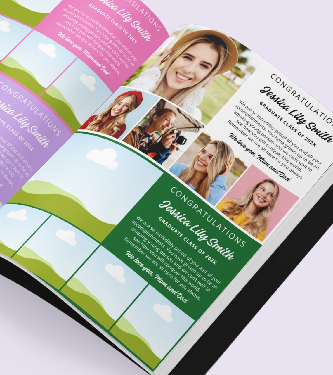 Editable Senior Yearbook Ad Template: Half Page Canva Layout (digital ...