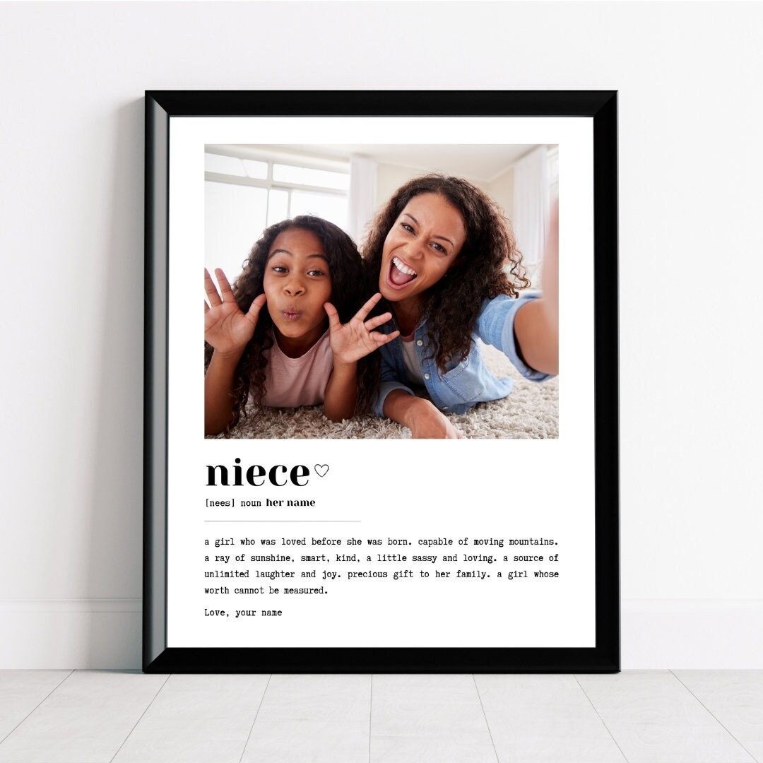 Niece Definition Print, Niece Gift From Aunt, Meaningful Gift for Niece ...