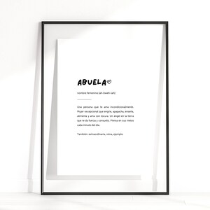 Abuela Gift Abuela Definition Print Spanish Grandma Gift for - Etsy